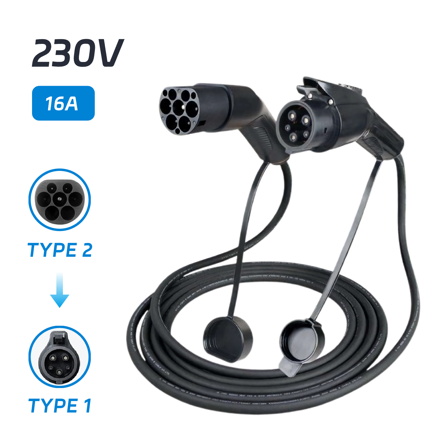 Type 2 to Type 1 Charging Cable - TPSON® | Tpsonpower EV Chargers ...